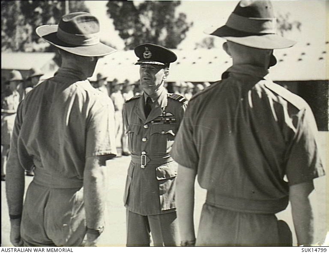 Middle East. C. 1940-12. Inspection of RAAF unit in the Middle East by ...