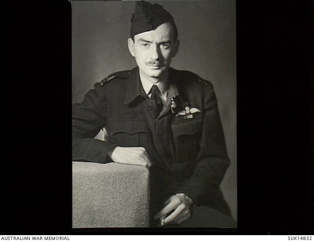 London, England. 1945-02-13. Portrait of Squadron Leader M. G. Cowan at ...