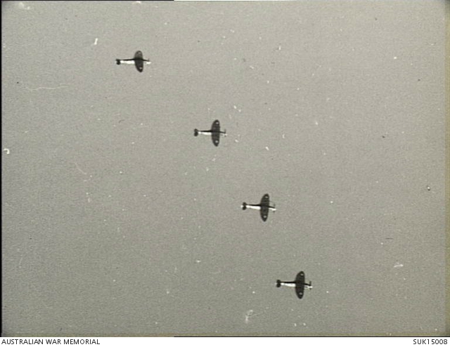 Surrey, England. C. 1942. Spitfire aircraft of No. 457 Squadron RAAF at ...