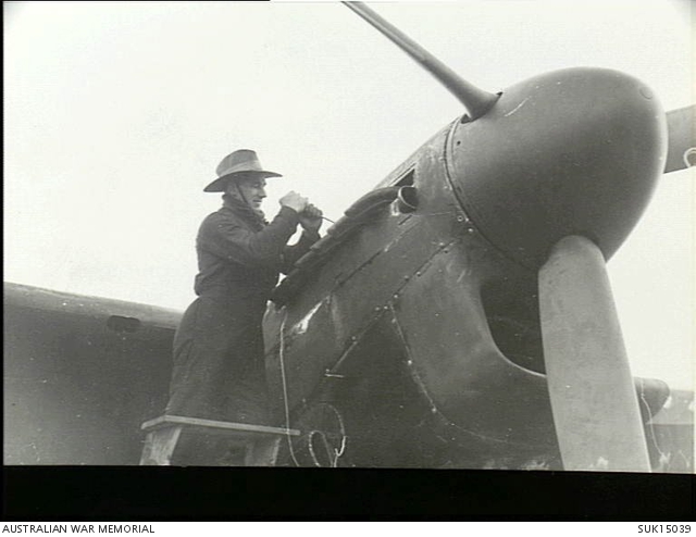 This airman of No. 456 (night fighter) Squadron RAAF at RAF Station ...