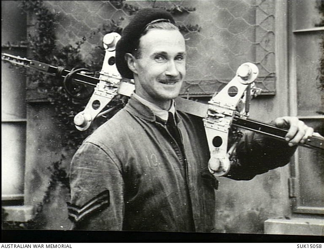 Wales. 1941-10-03. Portrait of an armourer of No. 10 Squadron RAAF at ...