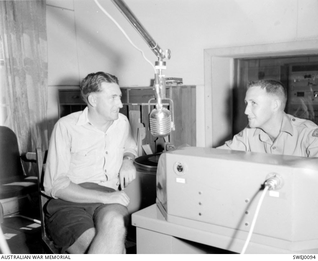 Seaman John Bignell (left) and announcer Warrant Officer Class 1 (WO1 ...