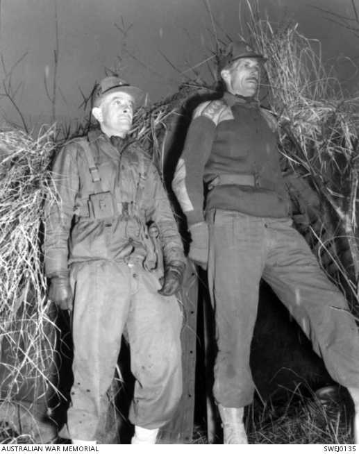 Outside a camouflaged command post during a battle exercise in Korea ...