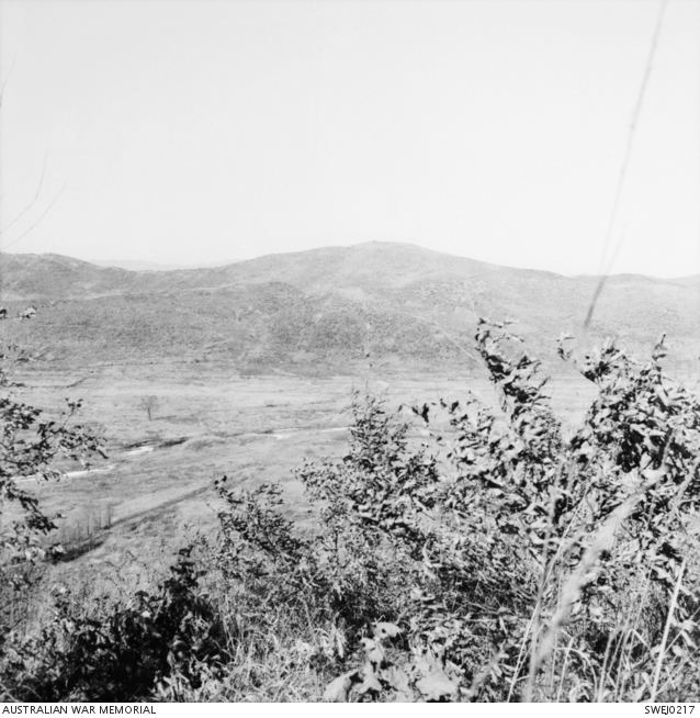 On patrol in the demilitarized zone of the Korean truce line ...