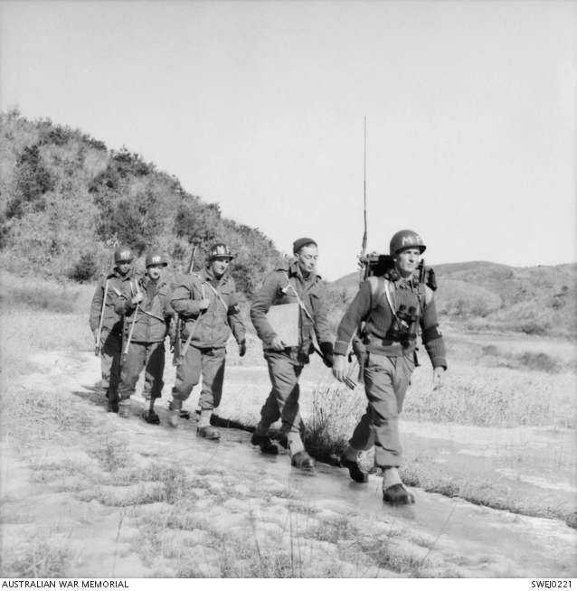 On patrol in the demilitarized zone of the Korean truce line ...