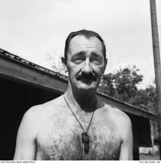 South Vietnam. 1968-04. Bare-chested Corporal Ray (Keg Eyes ...