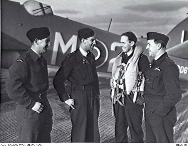 A GROUP OF AIRCREW MEMBERS AT TORPEDO-BOMBER NO. 455 SQUADRON RAAF OF ...