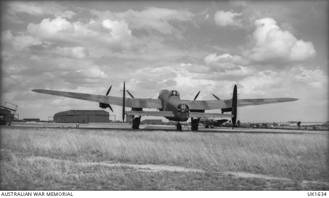 LINCOLNSHIRE, ENGLAND. C. 1944-07. AN AVRO LANCASTER BOMBER OF NO. 460 ...