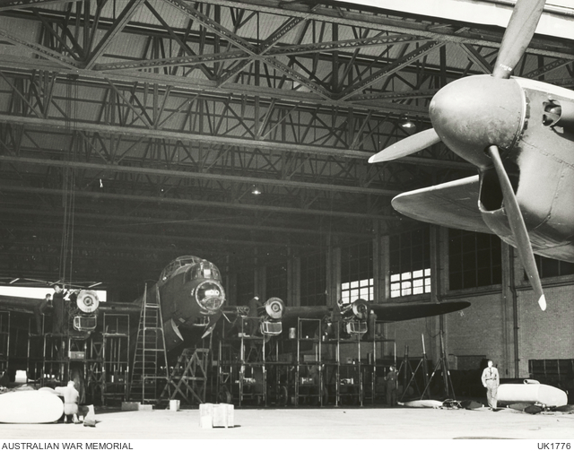 LINCOLNSHIRE, ENGLAND. C. 1944-08. A LANCASTER BOMBER AIRCRAFT OF NO ...