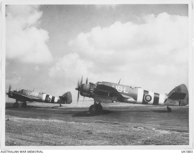 NORFOLK, ENGLAND. C. 1944-09. BEAUFIGHTER AIRCRAFT OF NO. 455 SQUADRON ...