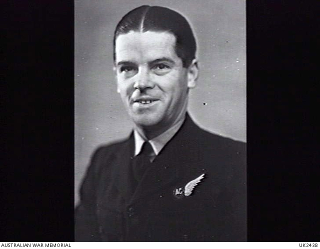 London, England. 1945-01-10. Portrait of 425240 Pilot Officer L. E ...