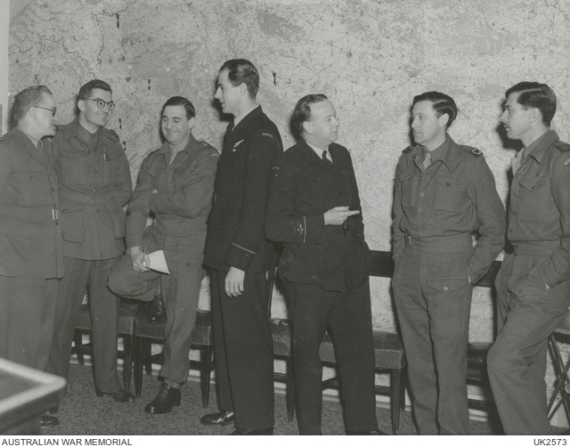 Paris, France. 1945-02-18. Group of Australian war correspondents. Left ...