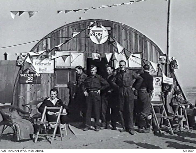 Europe. 1945-03-24. It looks like a flag-day at the crew room of No ...