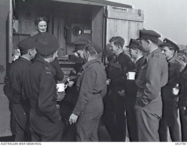 Sussex, England. 1945-04-14. Officers and men of the Spitfire Wing at ...