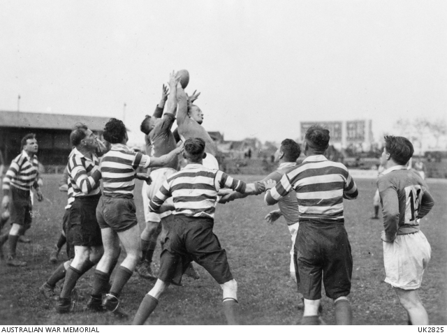 Brussels, Belgium. 1945-04-25. During a match played on Anzac Day ...