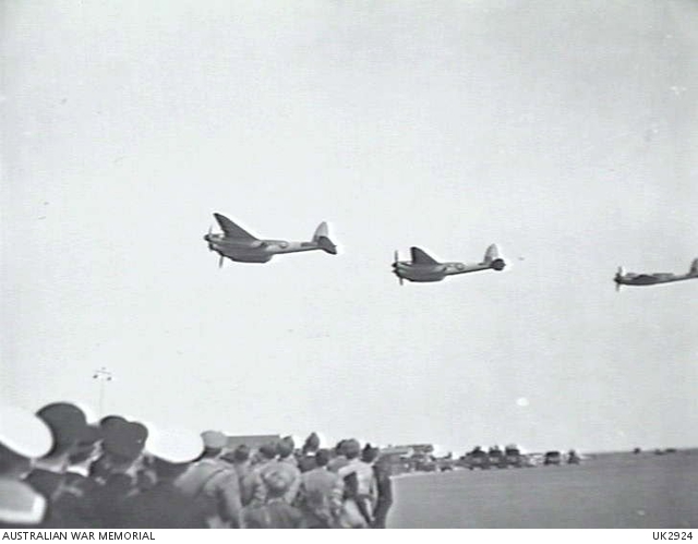 Denmark. C. 1945-05. Three Mosquito pilots of No. 464 Squadron RAAF who ...