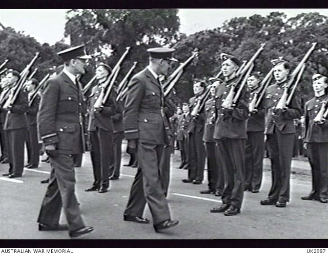 England. C. 1945-08. Members of the Air Training Corps (ATC) present ...