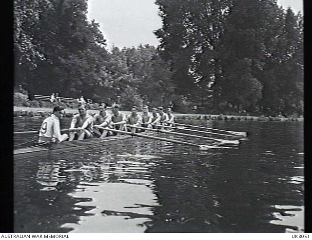 London, England. C. 1945-06. Two RAAF rowing eights, went into training ...