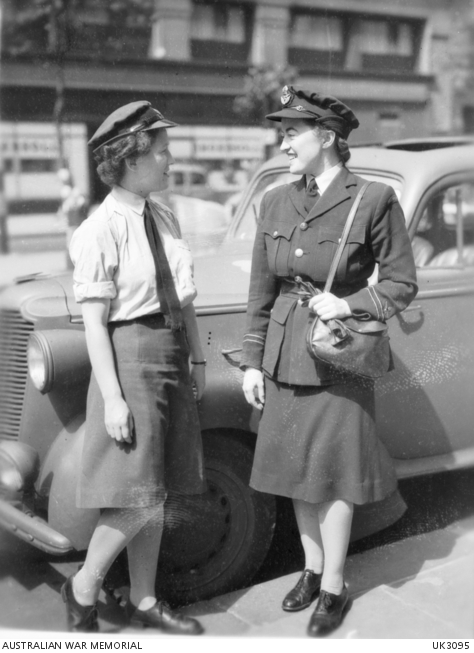 England. 1945-07-12. Flight Officer Hazel Jackson (right) is the first ...