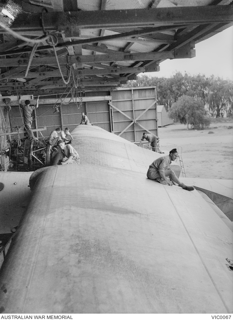Maintenance personnel at 1 Flying Boat Repair Depot RAAF in north ...