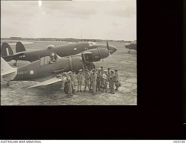 Point Cook, Vic. C. 1945-02-06. Group of RAAF aircrew officers on the ...