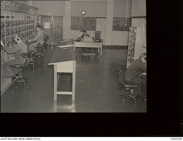Werribee, Vic. C. 1944-12. Interior of the RAAF Radio Receiving Station ...