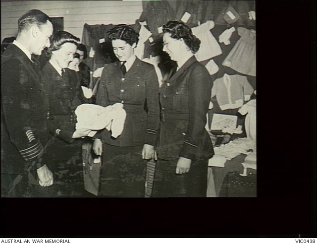 Laverton, Vic. C. 1944-10. A senior RAAF officer and WAAAF officers ...