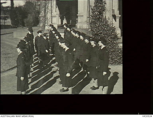 Melbourne, Vic. C. 1942-10. A flight of WAAAF trainees on parade for ...