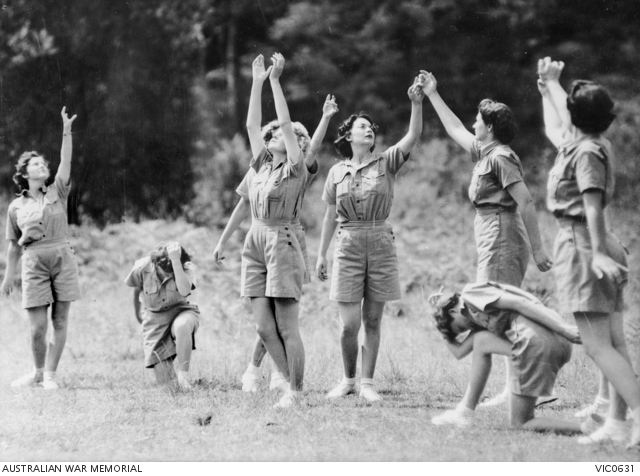 A group of WAAAF drill instructors at No. 5 WAAAF Depot RAAF, Bradfield ...