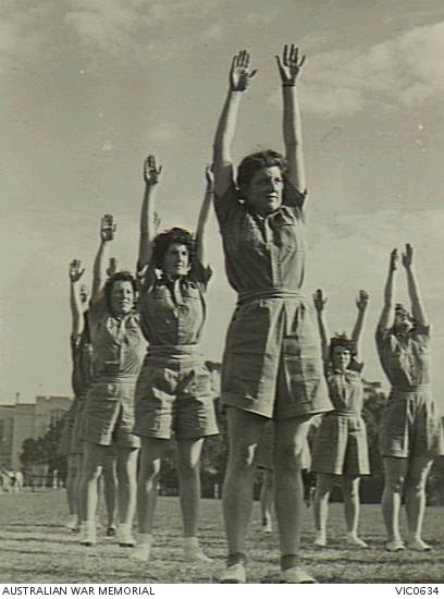 Melbourne, Vic. C. 1942-11. A group of WAAAF officer trainees doing ...