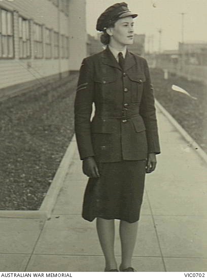 Melbourne, Vic. C. 1943. A WAAAF Corporal at Albert Park wearing the ...