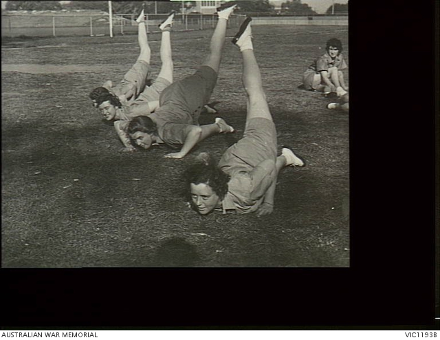 Melbourne, Vic. 1942-10-15. A group of WAAAF Officer trainees taking ...