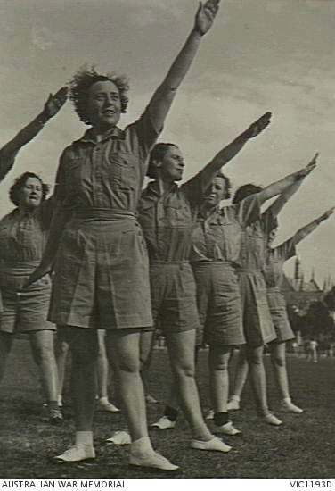 Melbourne, Vic. 1942-10-15. A group of WAAAF Officer trainees taking ...