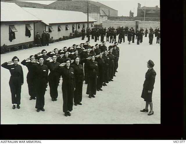 West Melbourne, Vic. 1942-08-15. A flight of WAAAF aircraftwomen ...