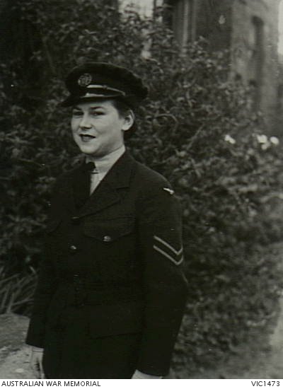 1943-08-20. Portrait of WAAAF Corporal B. F. Edmonston who, on 1941-03 ...