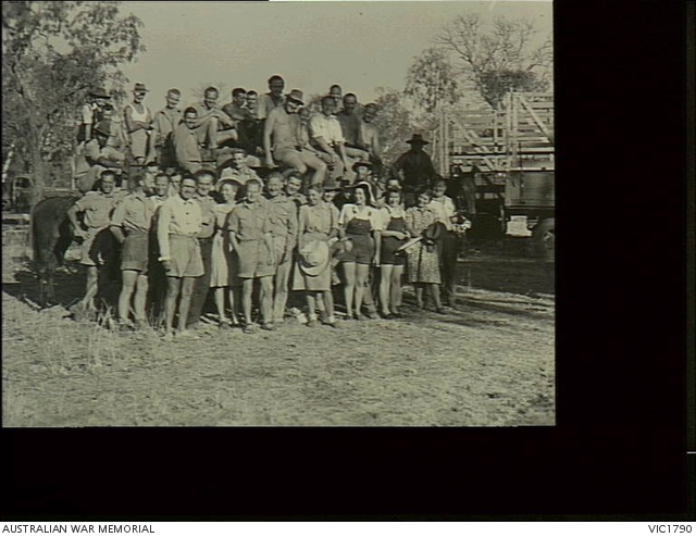 Roper River, NT. C. 1945-08-24. Group portrait of Ealing Studios staff ...