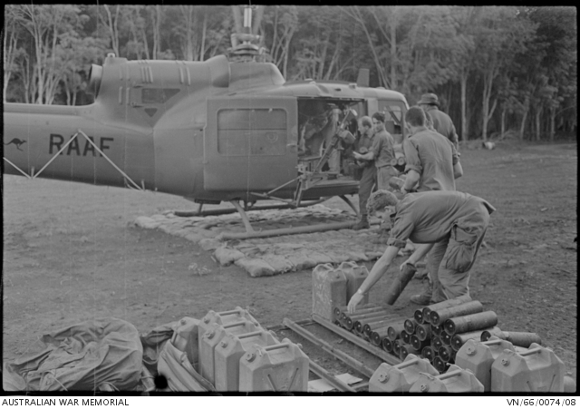 No 9 Squadron, RAAF, Iroquois helicopters, which are participating in ...