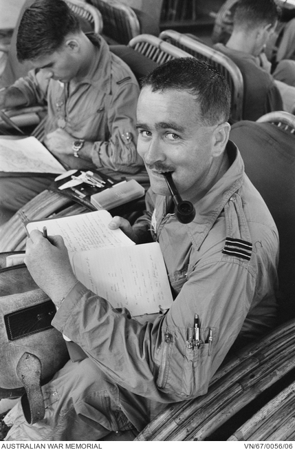 Informal portrait of O315474 Flight Lieutenant (Flt Lt) James Francis 'Jim' Hanigan RAAF of ...