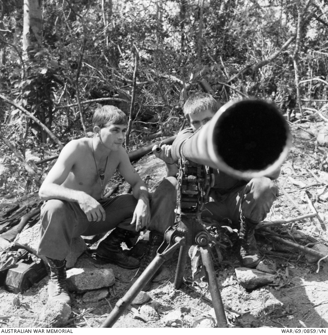 Phuoc Tuy Province, South Vietnam. 1969-12. A view of an enemy weapon ...