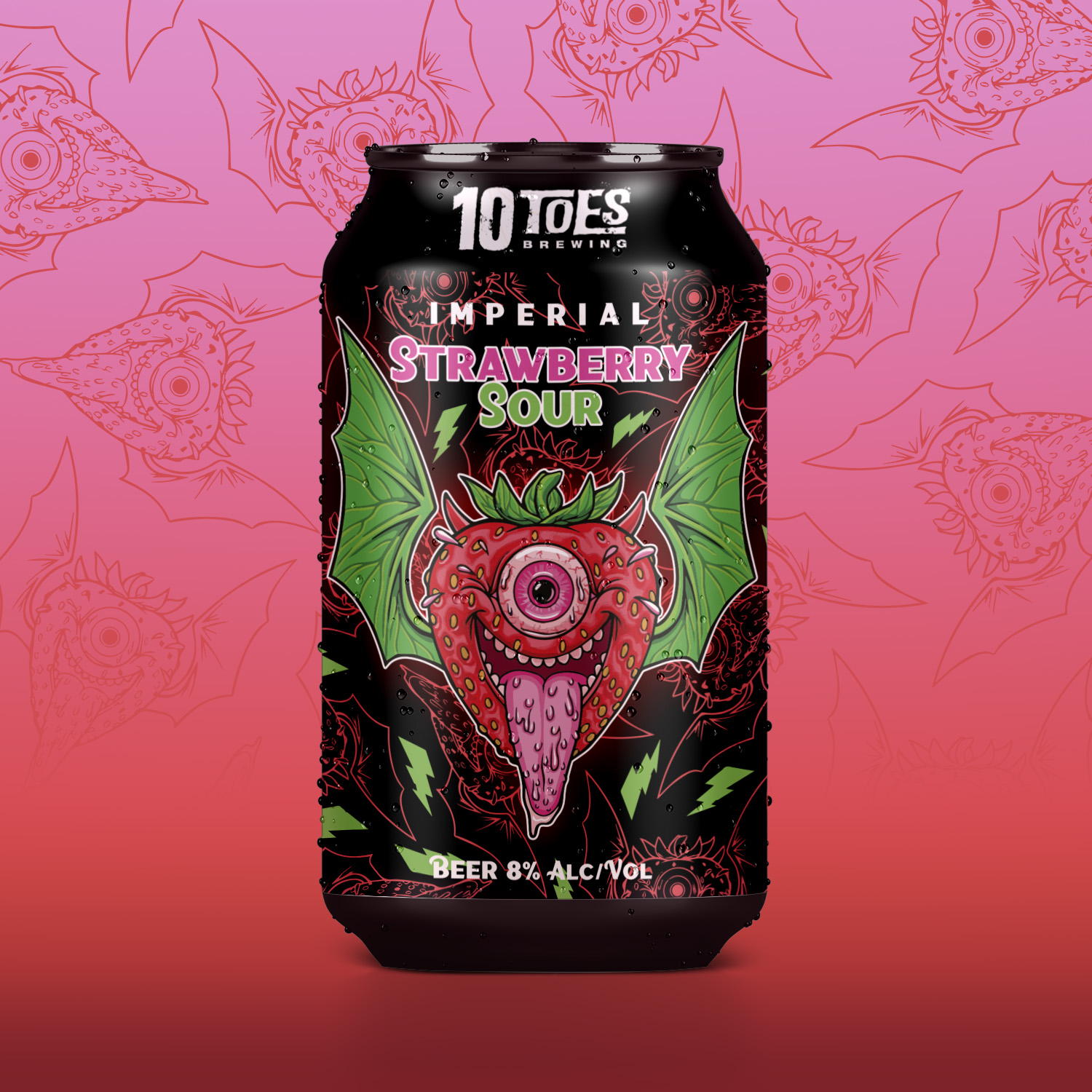 10 Toes Sneaky Baron Imperial Strawberry Sour Beer Label by Gerrard ...