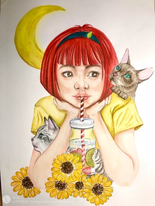 Girls and her cats by Risa in Melbourne