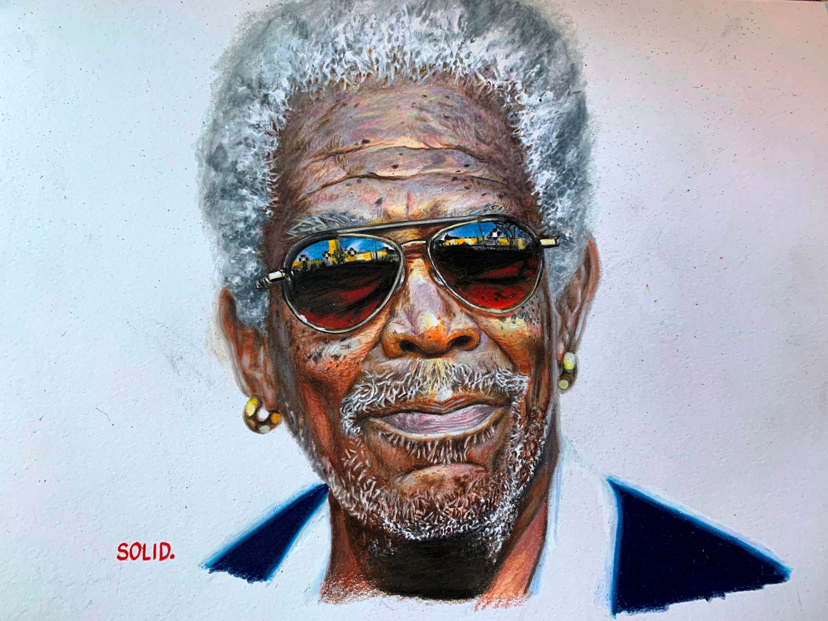 Morgan Freeman Portrait by Adam Solid in Philadelphia