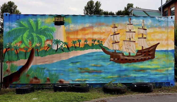 Shipping Container Mural by GassedColours in London