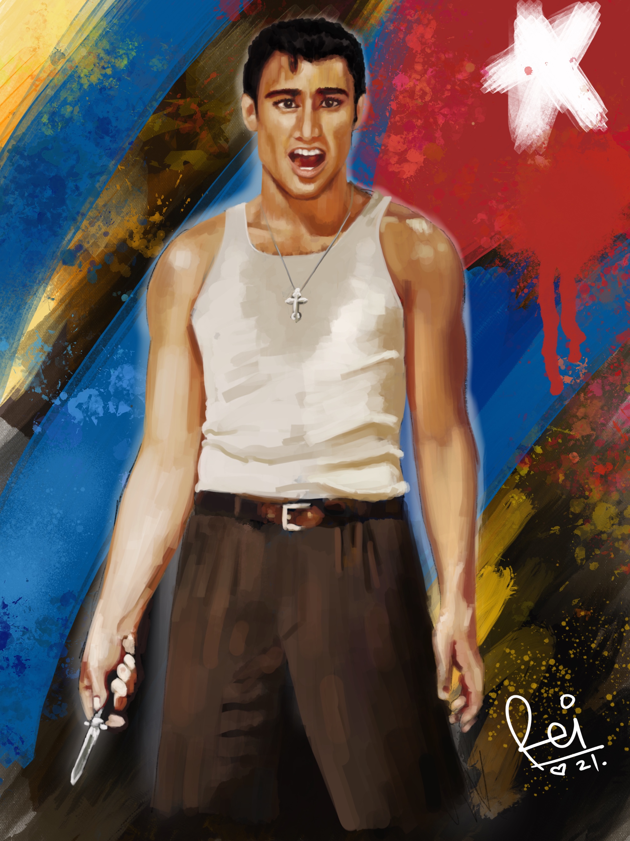 Manolo from Scarface digital rendering by Rei Ramirez in Miami