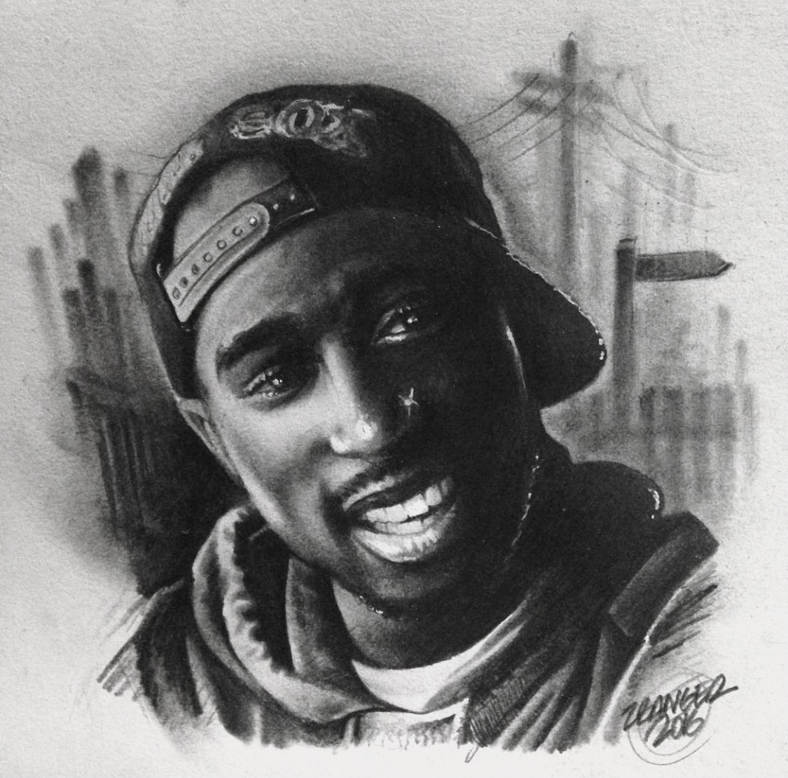 Tupac Lead Portrait Sketch by Zbanger in Surfers Paradise