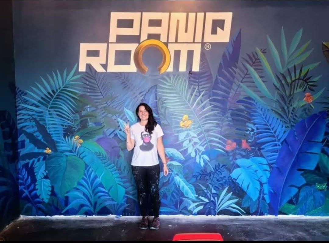 Escape Room Lobby Mural by Laura Lewis Art in Austin