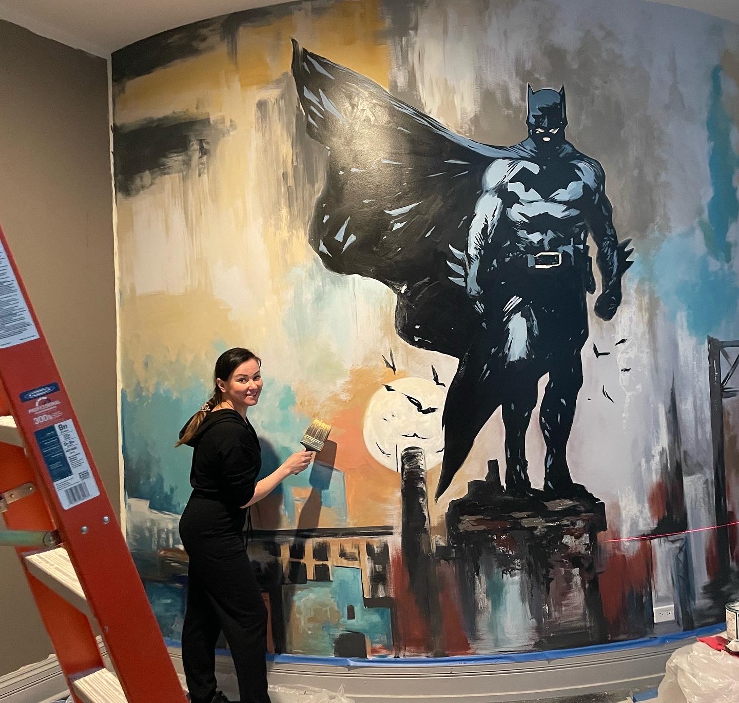 Batman wall mural by AiNi Art Studio in Chicago