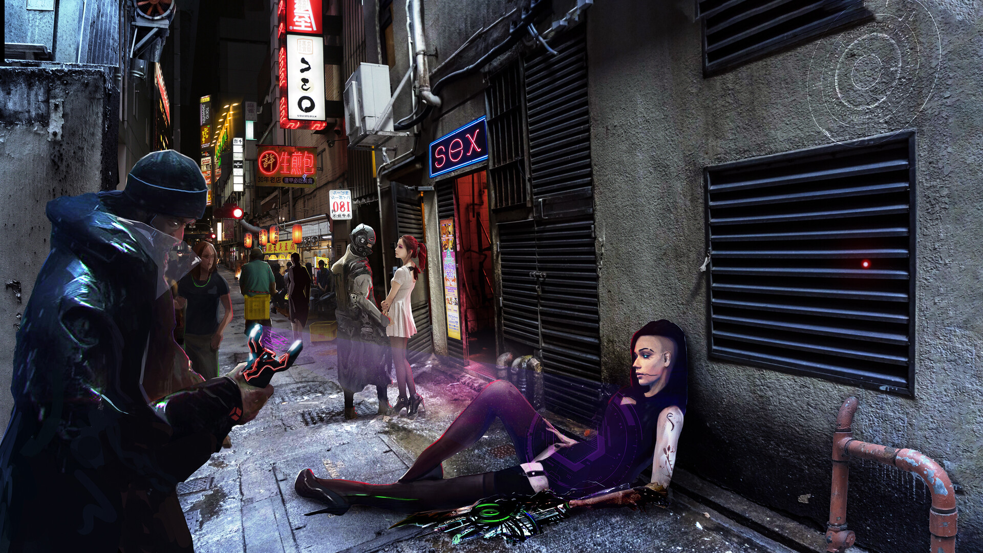 Cyberpunk scene by MaxJC in London