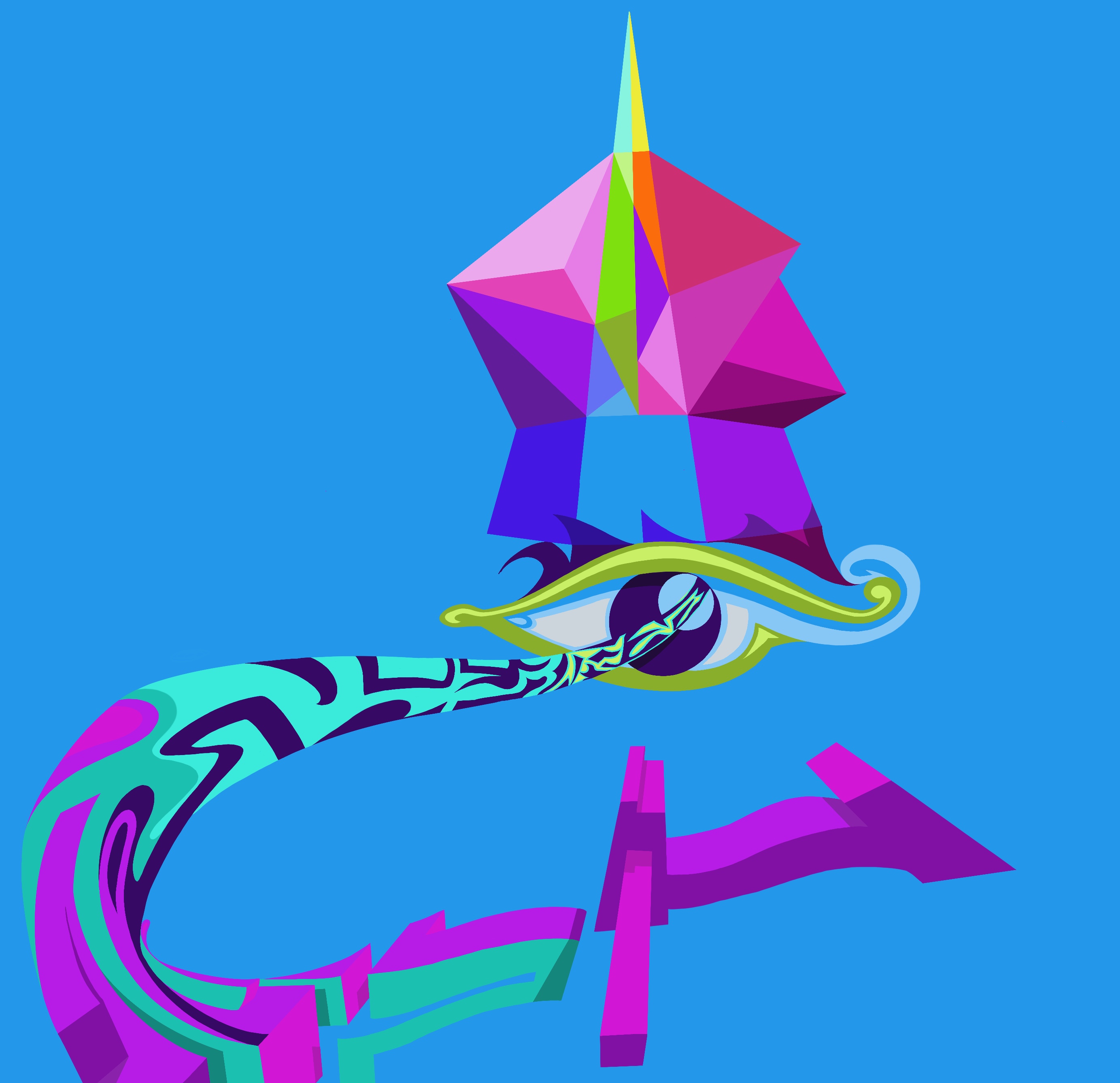 Vision of the crystal mind digital drawing by Heps Fury in Miami