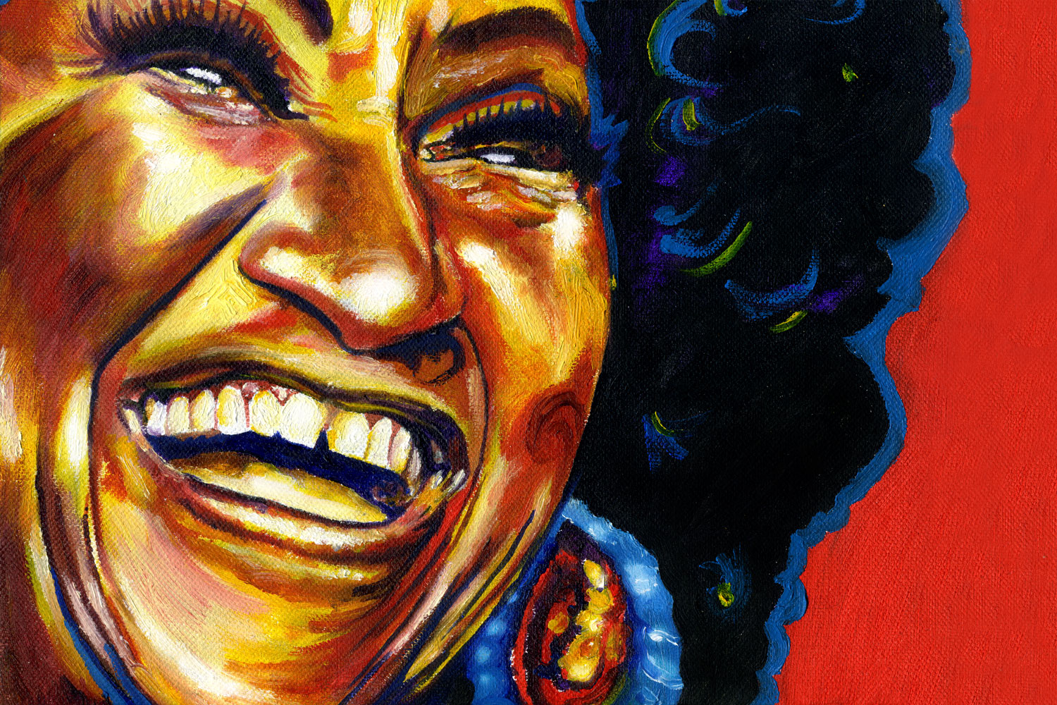 Celia CRuz portrait by Rei Ramirez in North Miami